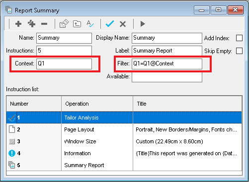 Running the Summary report to context | SnapSurveys