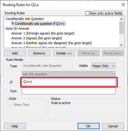 Using routing in grid questions | SnapSurveys