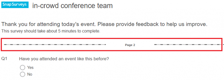 Inserting page breaks | SnapSurveys Inserting page breaks | SnapSurveys