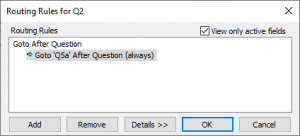 Adding routing | SnapSurveys