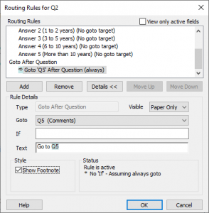 Question routing | SnapSurveys