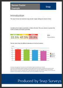Creating a banner footer (or header) with indented report text | SnapSurveys
