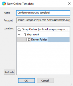 Creating a survey template for use in Snap XMP Online | SnapSurveys