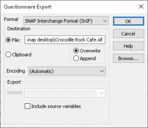 Exporting and importing a questionnaire | SnapSurveys