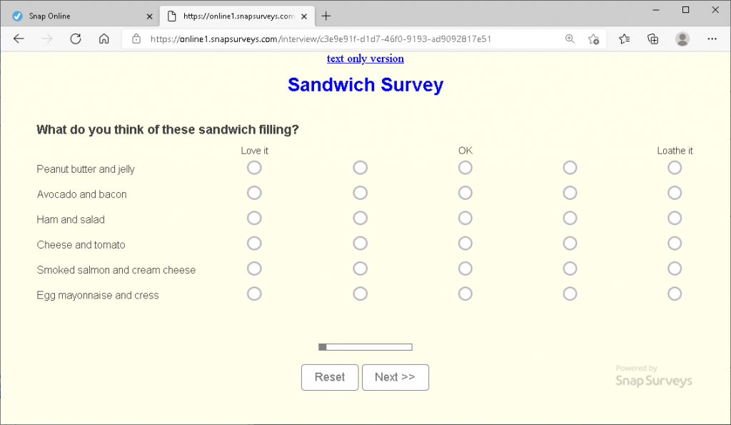 Laying out a grid question for an online survey | SnapSurveys