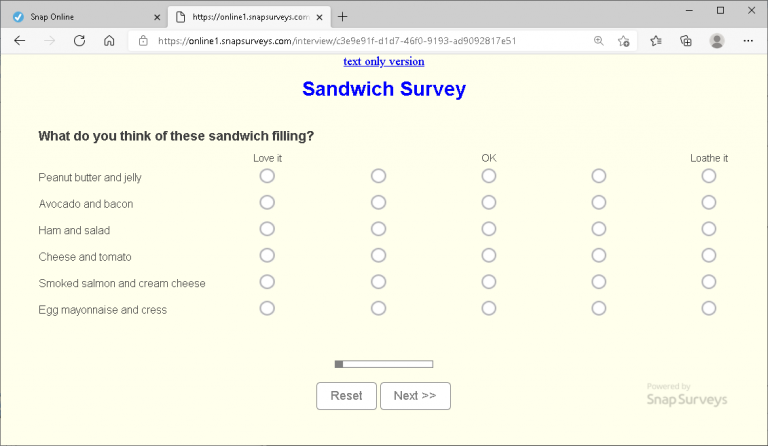 Laying out a grid question for an online survey | SnapSurveys