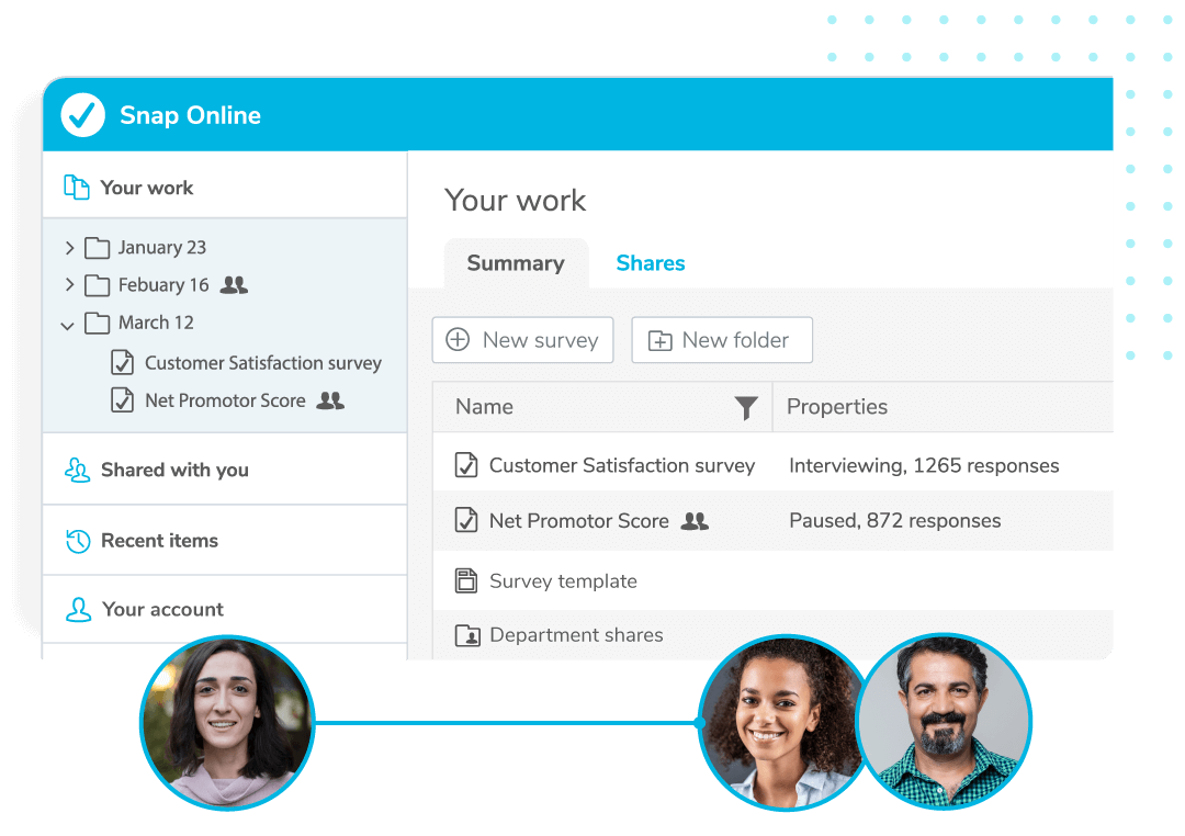 Collaborate with your team or client | Snap Surveys