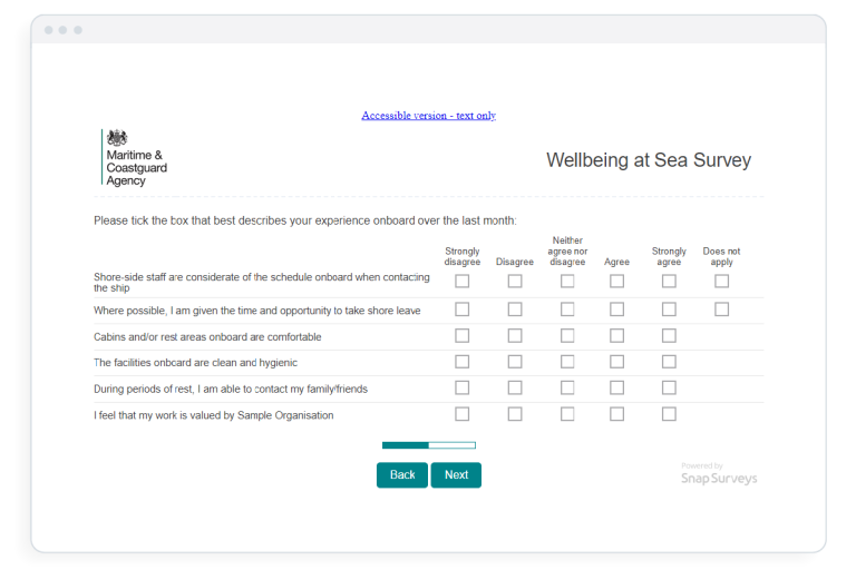 Wellbeing at Sea Tool (MCA) | SnapSurveys