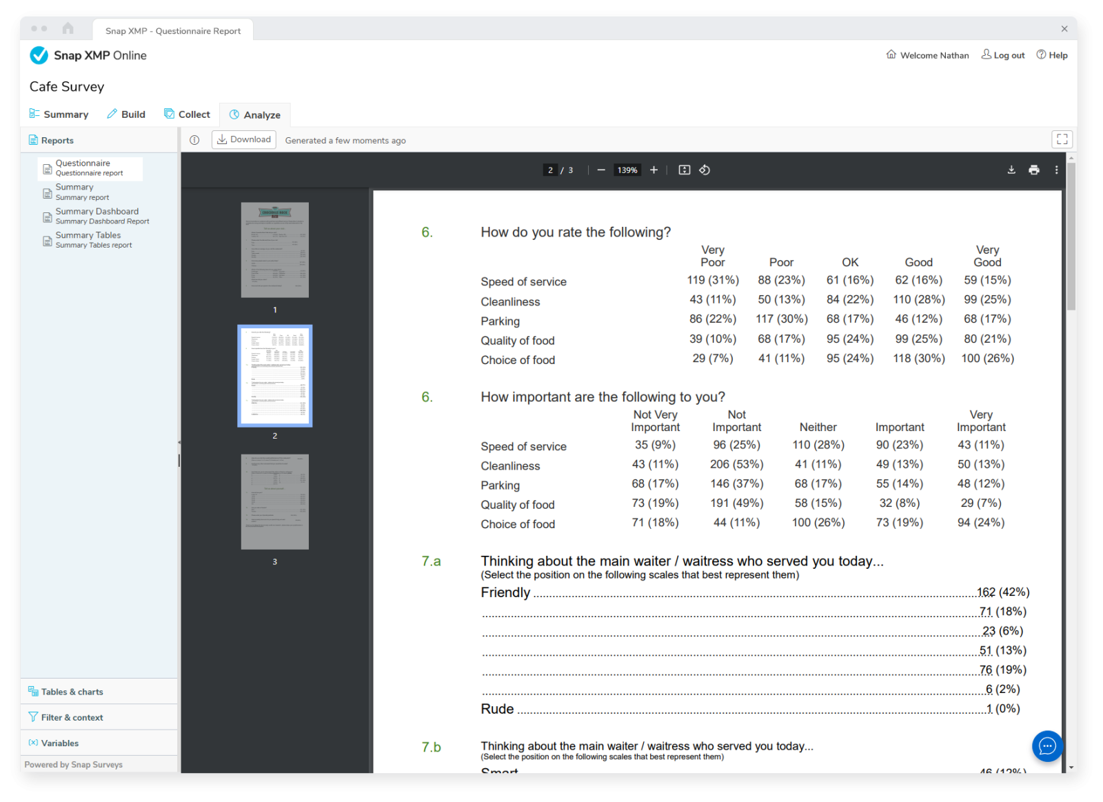 Survey Reporting | SnapSurveys